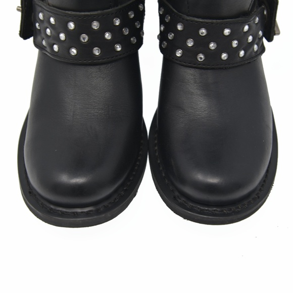 Harley-Davidson | Shoes | Harley Davidson Sz 6 Black Leather Jewel Boot ...